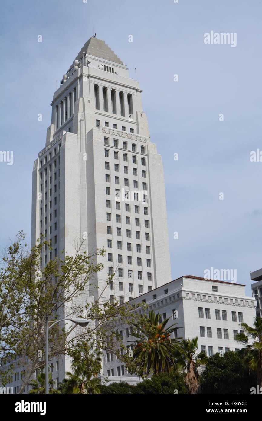 Iconic Los Angeles City Hall Building, Los Angeles, California, USA ...