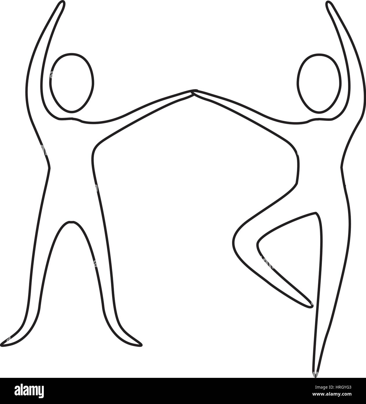 figure people practicing dancing icon Stock Vector Image & Art - Alamy