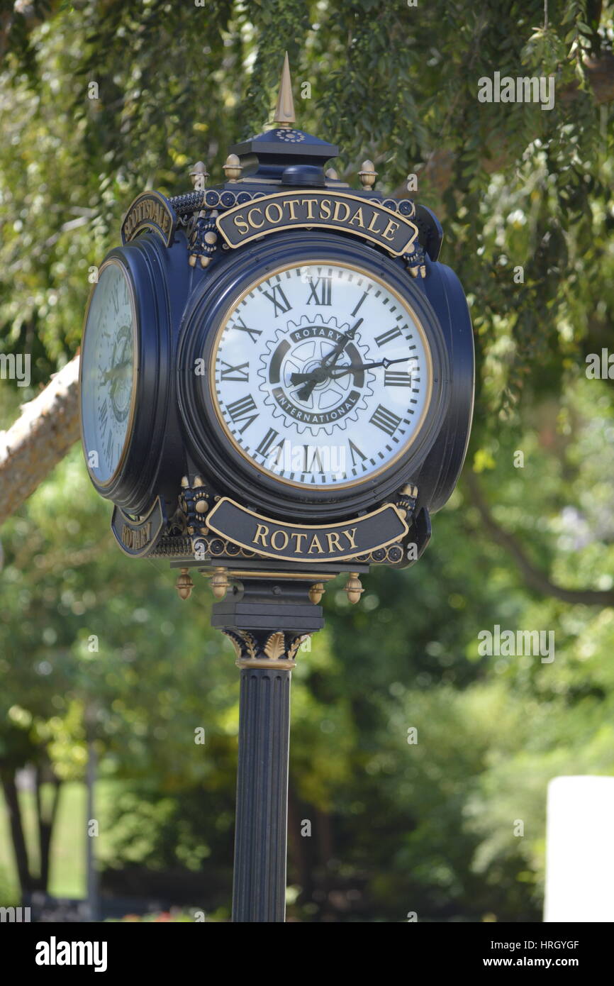 Scottsdale, Arizona Classic Clock in the park Stock Photo - Alamy