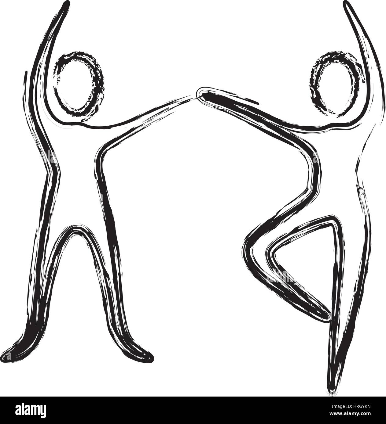 contour people practicing dancing icon Stock Vector Image & Art - Alamy