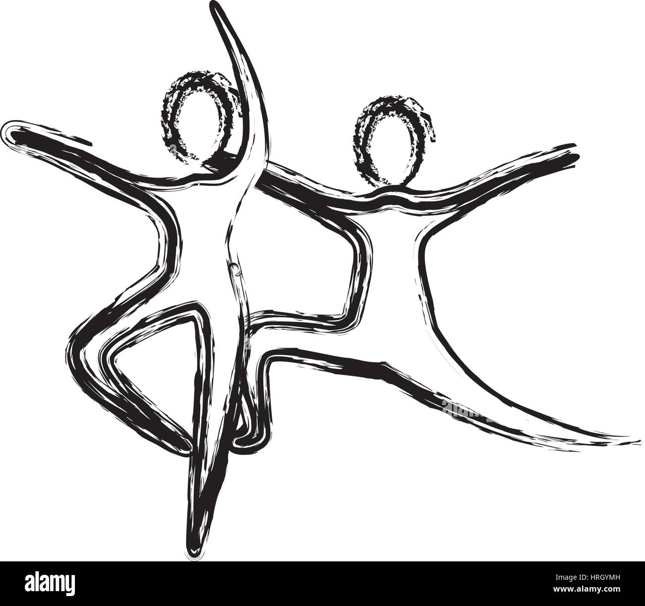 contour people practicing dancing icon Stock Vector Image & Art - Alamy