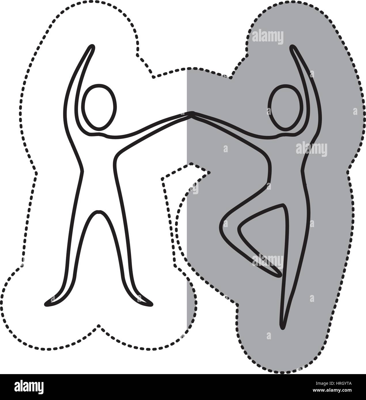 sticker people practicing dancing icon Stock Vector Image & Art - Alamy