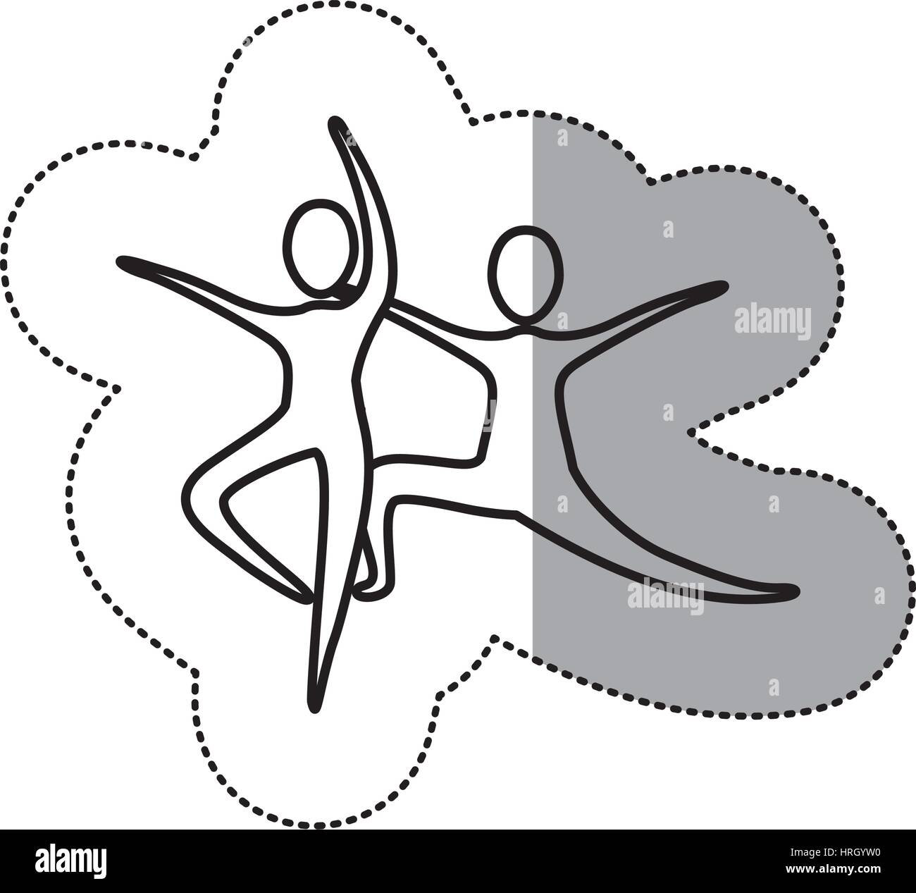 sticker people practicing dancing icon Stock Vector Image & Art - Alamy