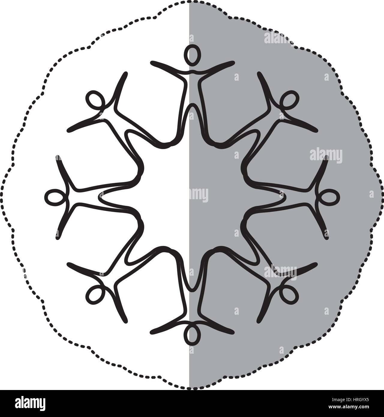 sticker people making a star with their legs Stock Vector Image & Art ...