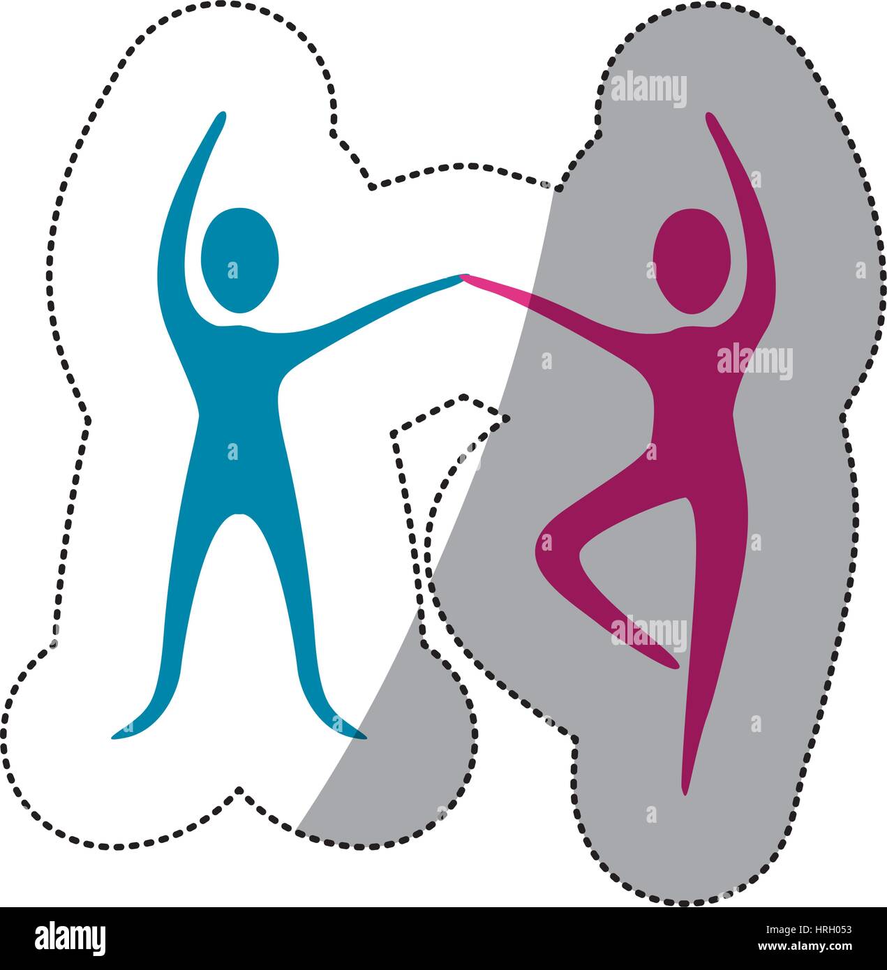 color people practicing dancing icon Stock Vector Image & Art - Alamy