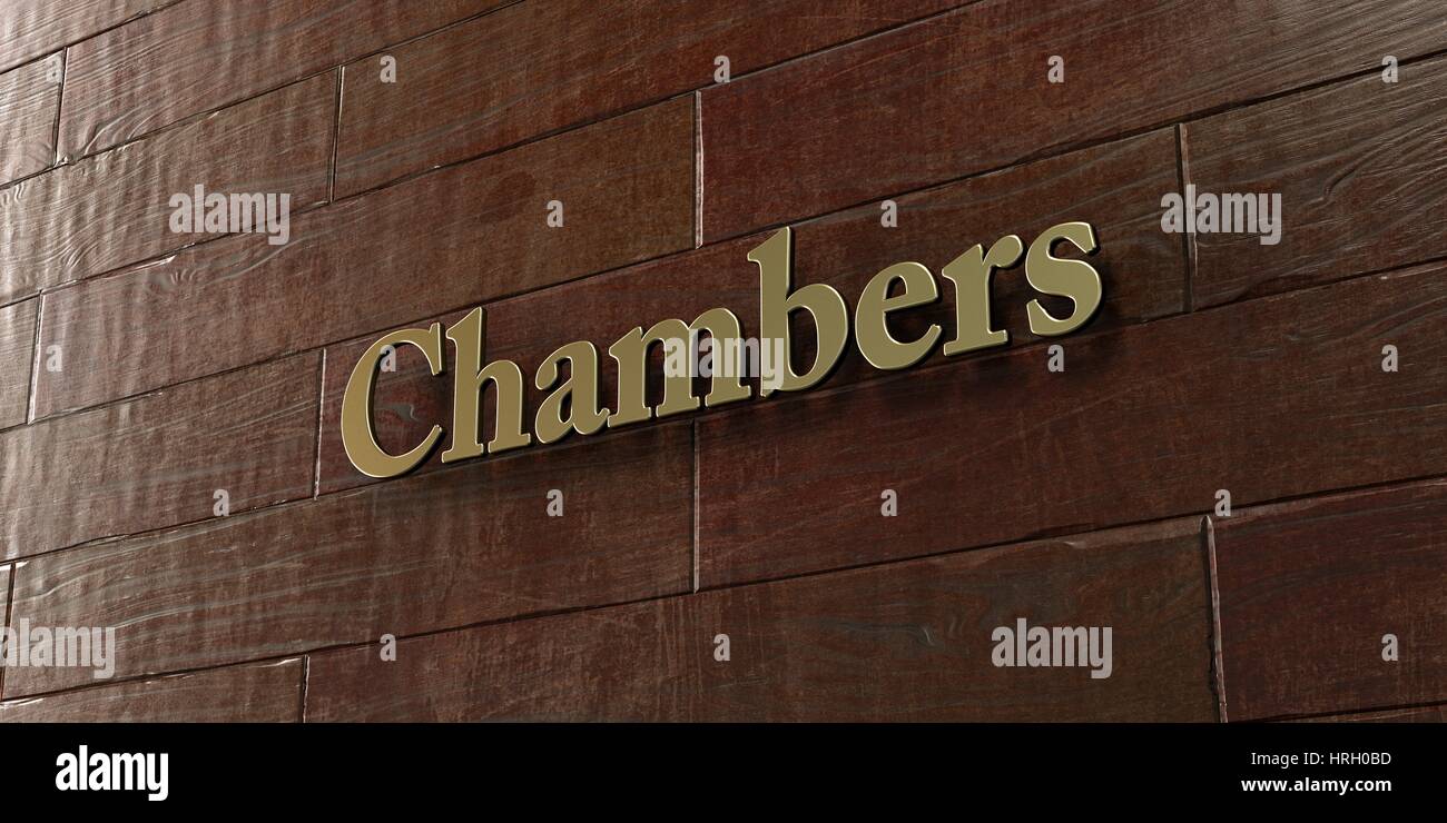 Chambers - Bronze plaque mounted on maple wood wall - 3D rendered ...