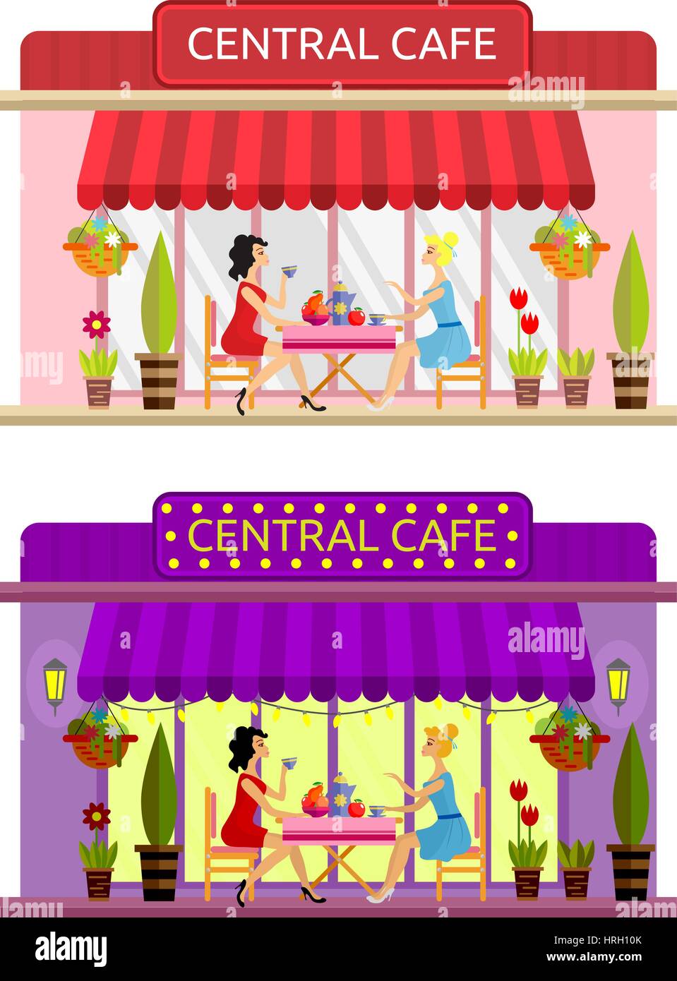 Open cafe building facade. Vector. Flat Stock Vector Image & Art - Alamy