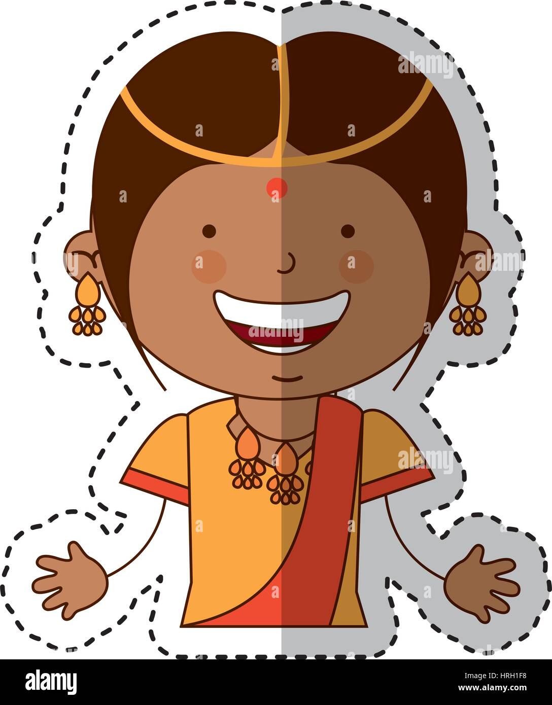 hindu little girl character Stock Vector Image & Art - Alamy