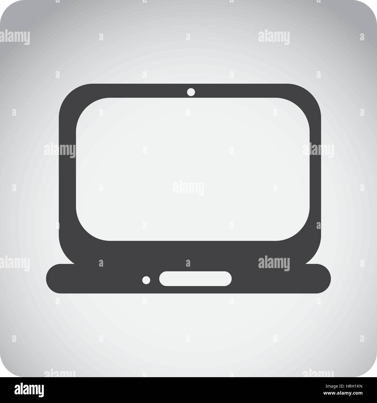 monochrome square frame with front view tech laptop Stock Vector Image ...