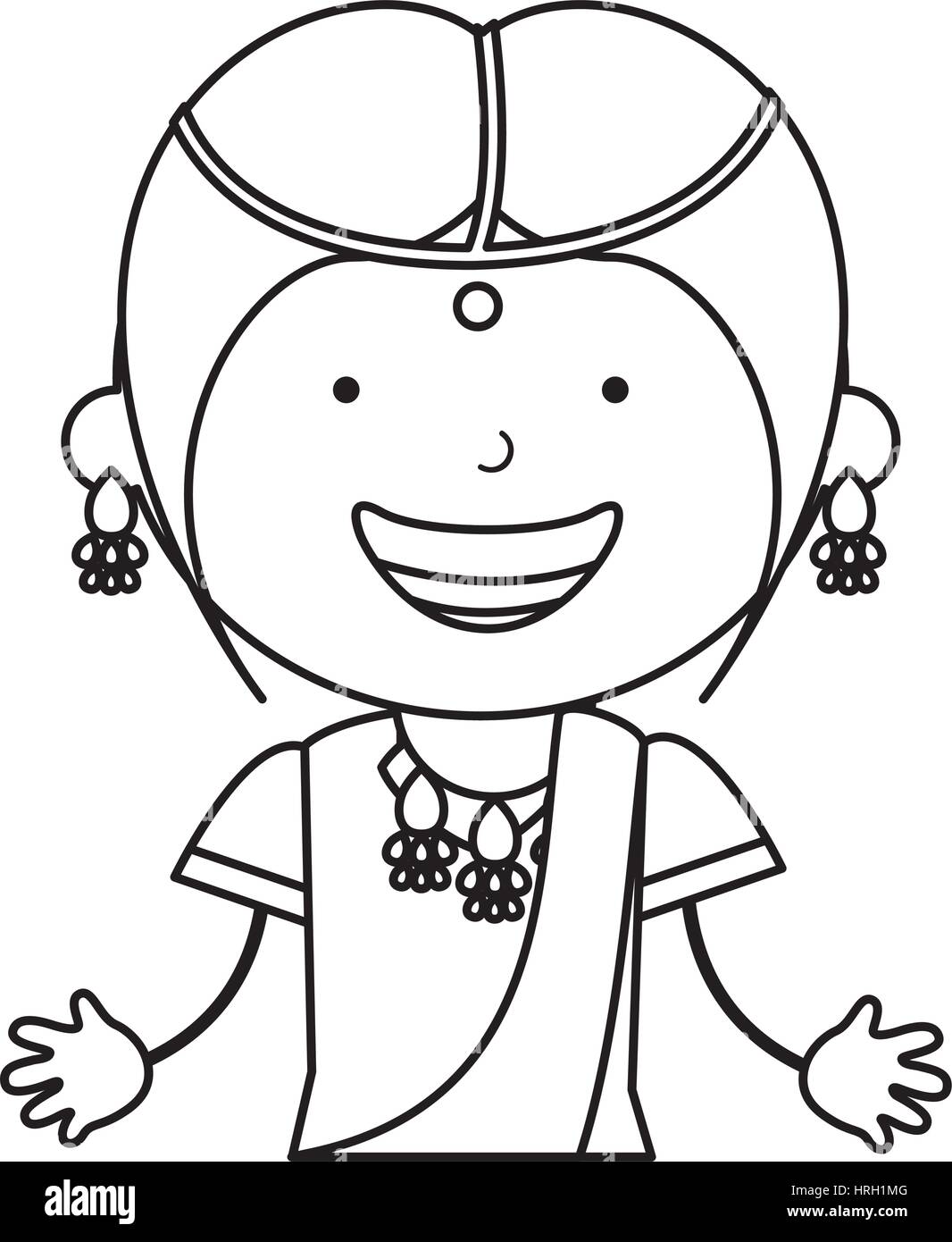 hindu little girl character Stock Vector Image & Art - Alamy