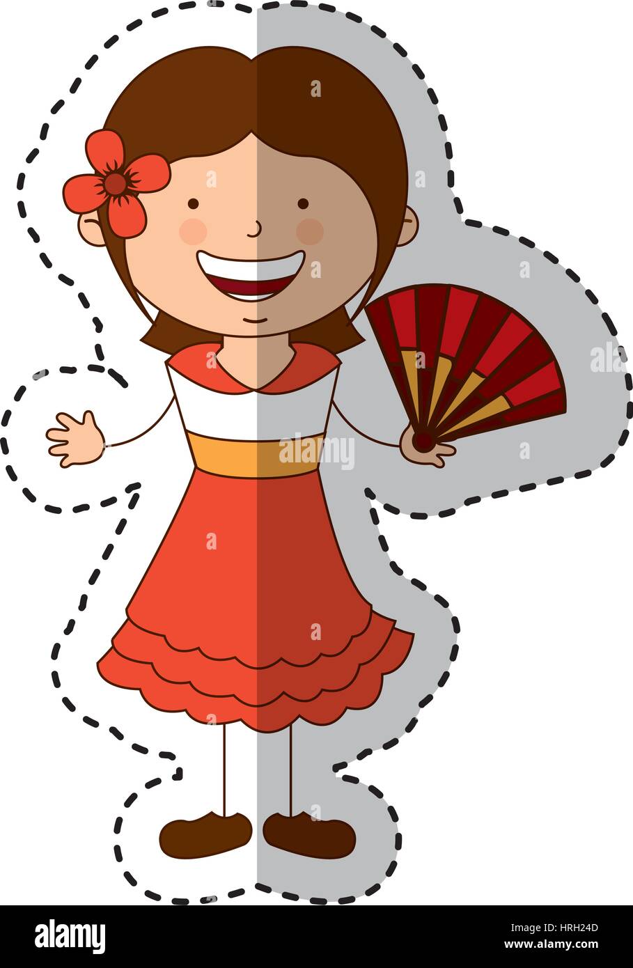 Little Hispanic Girl Cartoon