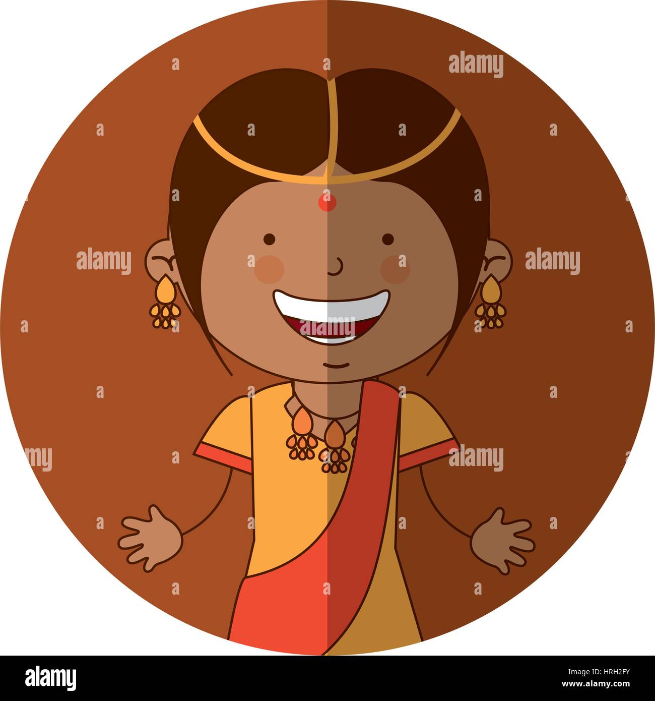 hindu little girl character Stock Vector Image & Art - Alamy