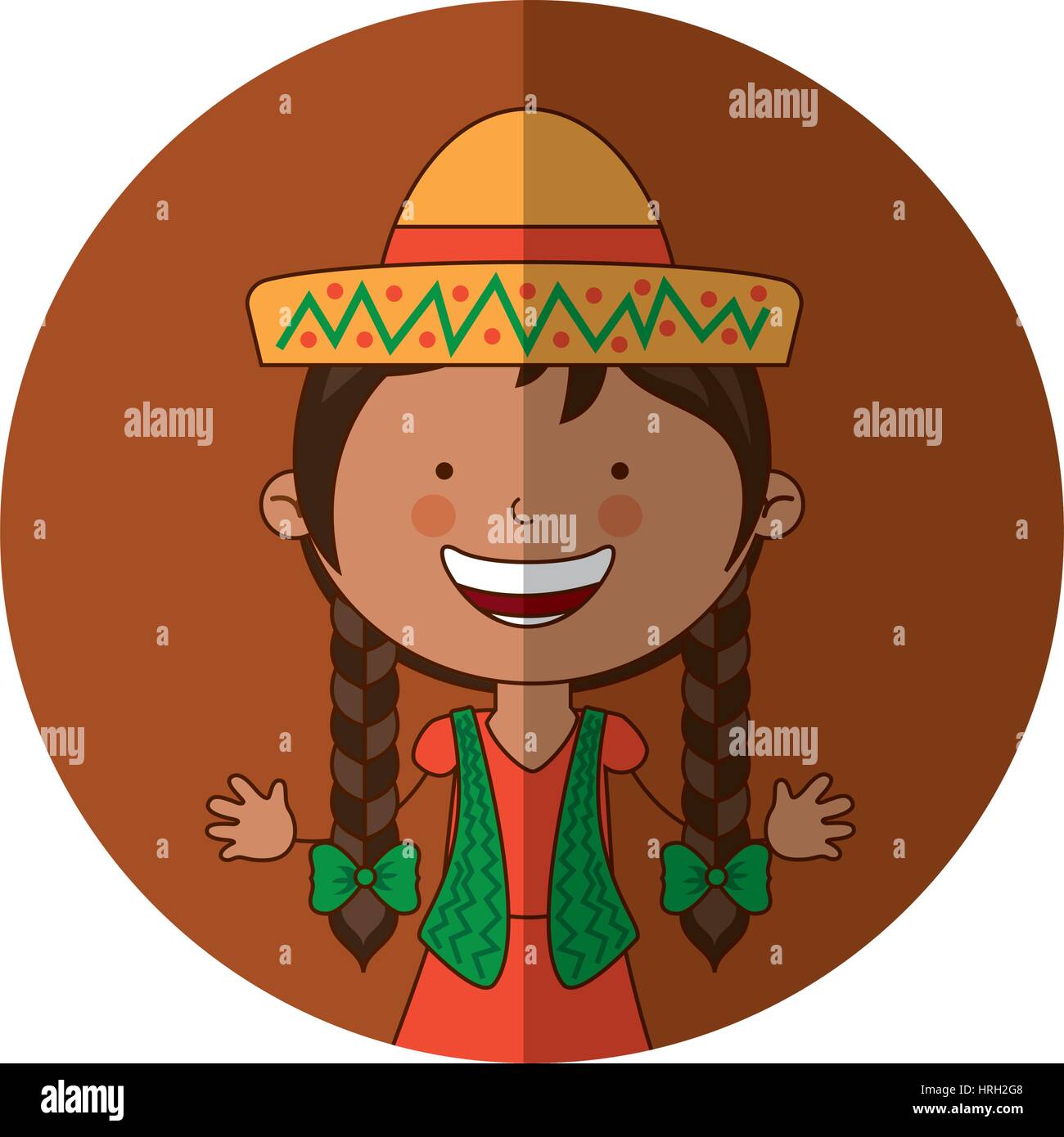 Little Hispanic Girl Cartoon