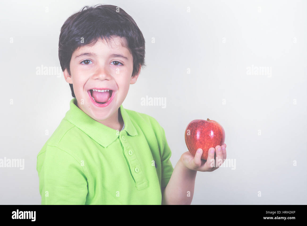 child with apple Stock Photo - Alamy