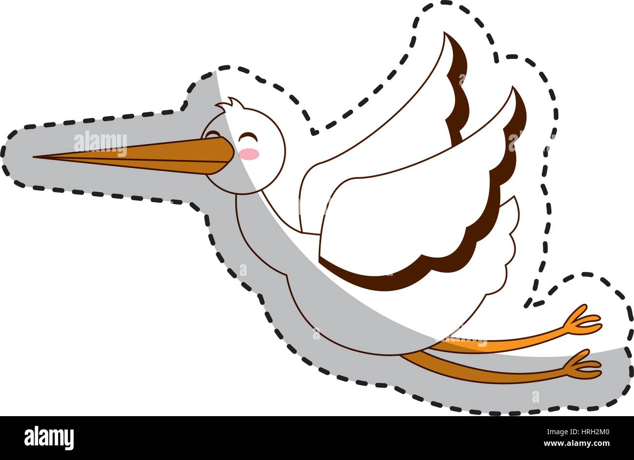 Cartoon stork bird flying icon hi-res stock photography and images - Alamy