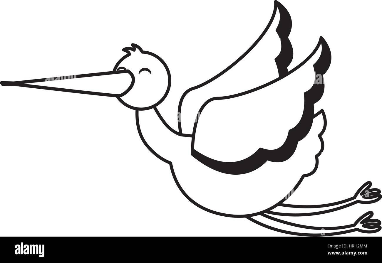 Cartoon stork bird flying icon hi-res stock photography and images - Alamy