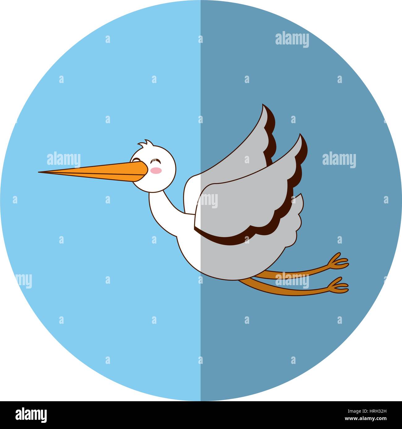 Cartoon stork bird flying icon hi-res stock photography and images - Alamy