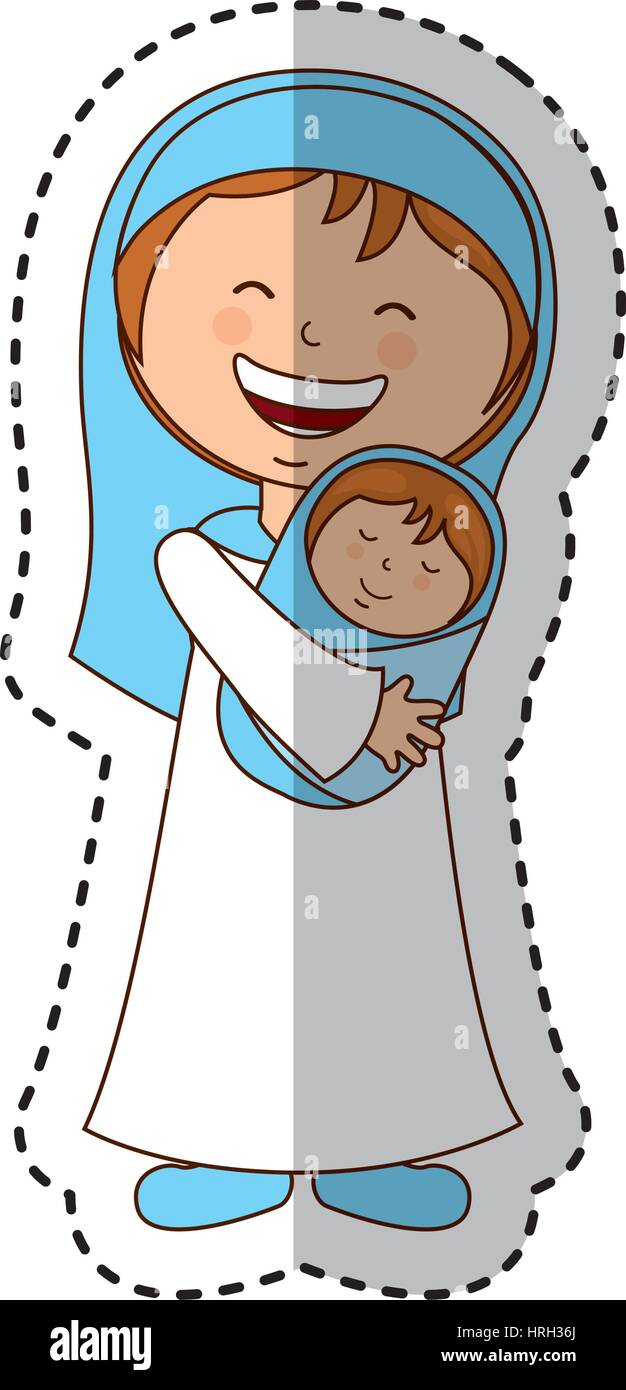 Mary jesus cartoon design hi-res stock photography and images - Alamy