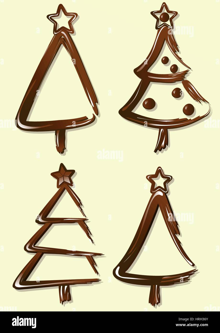 Sweet chocolate Christmas trees Stock Vector Image & Art - Alamy