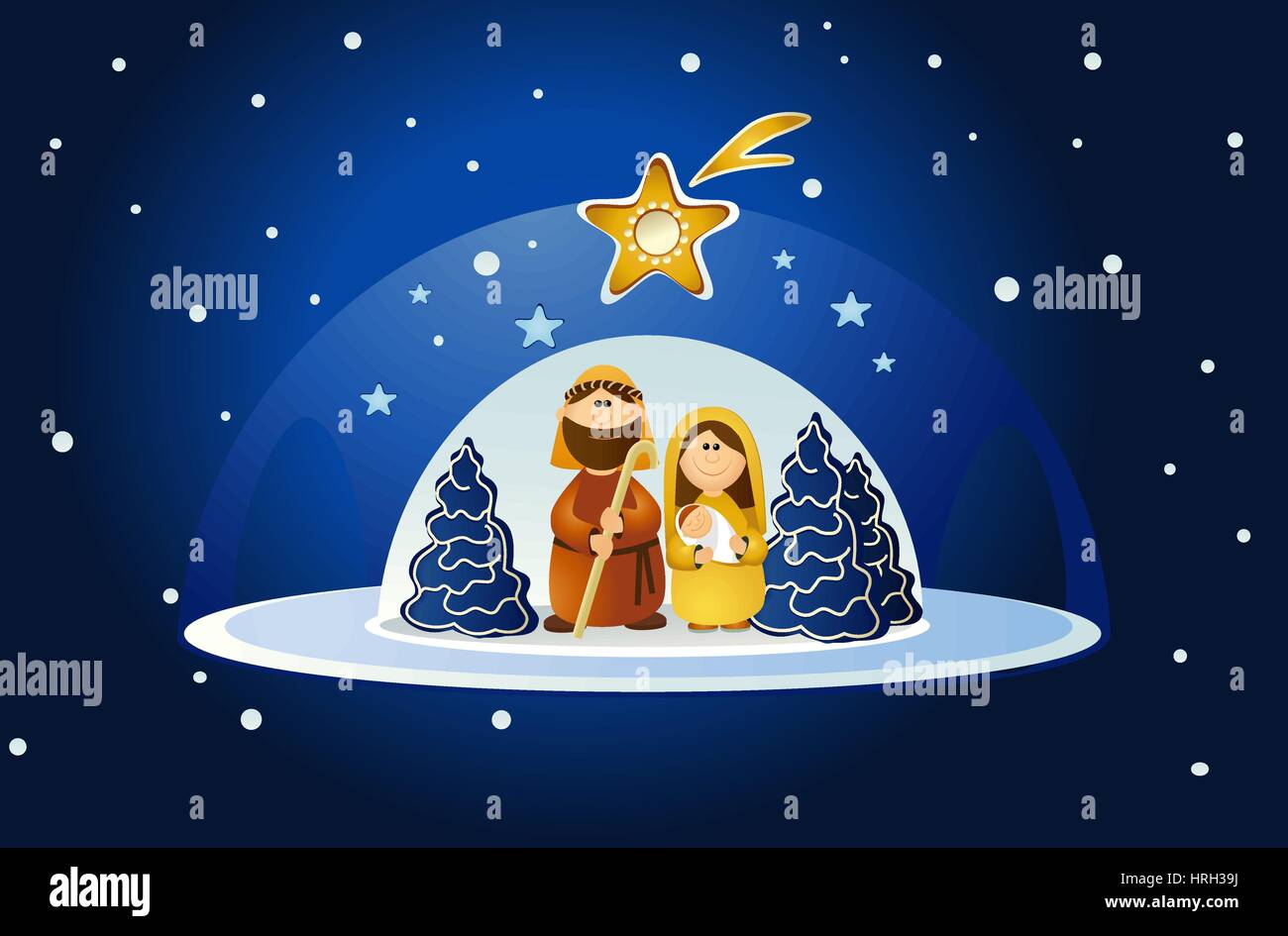 Nativity scene with Holy Family Stock Vector Image & Art - Alamy