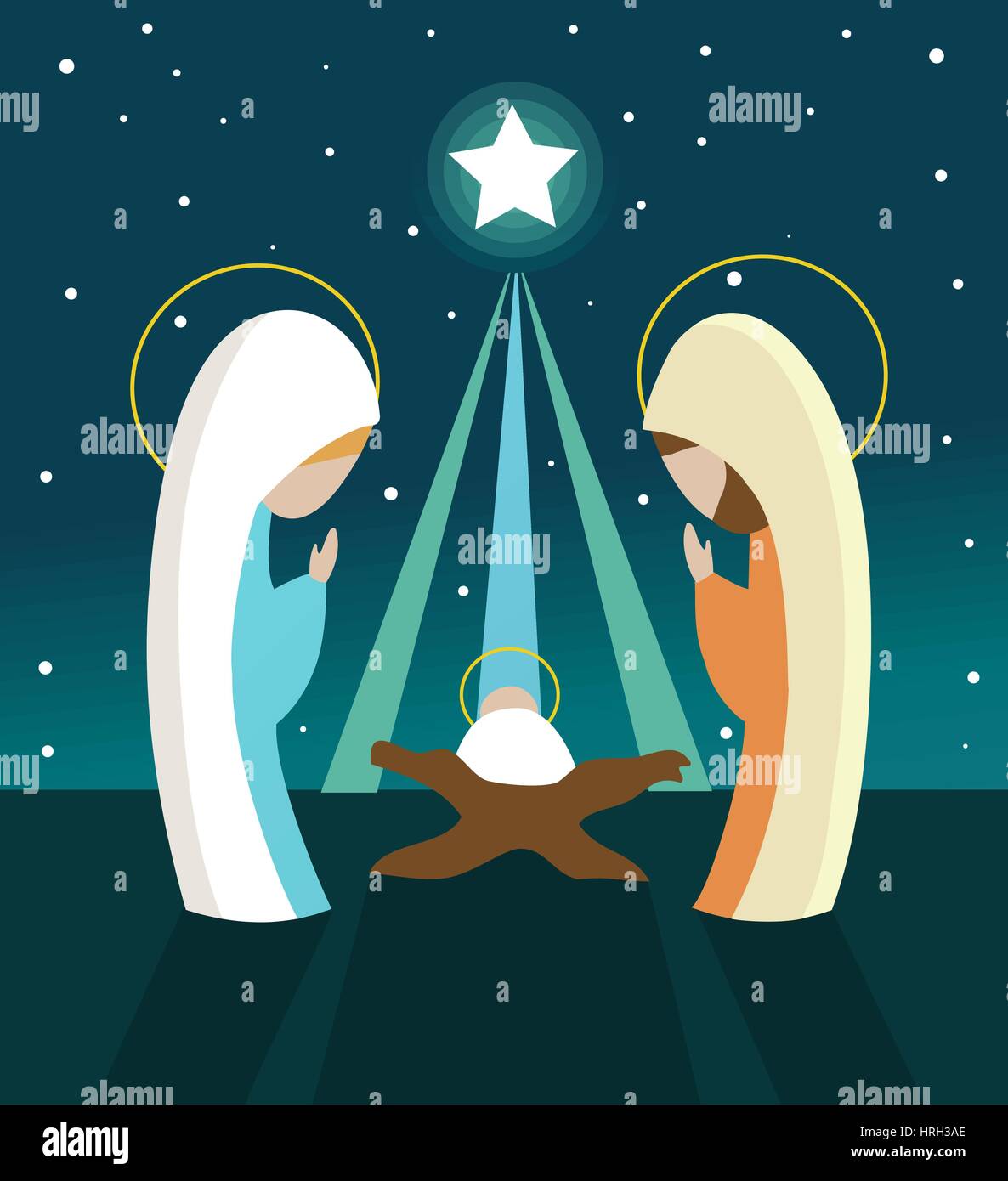 Nativity scene with Holy Family Stock Vector Image & Art - Alamy