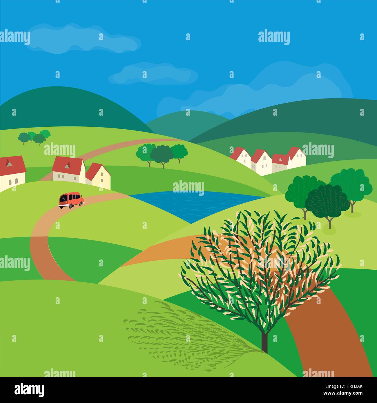 Open field green Stock Vector Images - Alamy