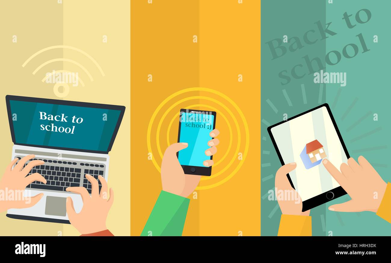 Three Banners With Different Ways Of School Communication Stock Vector three-banners-with-different-ways-of-school-communication-stock-vector