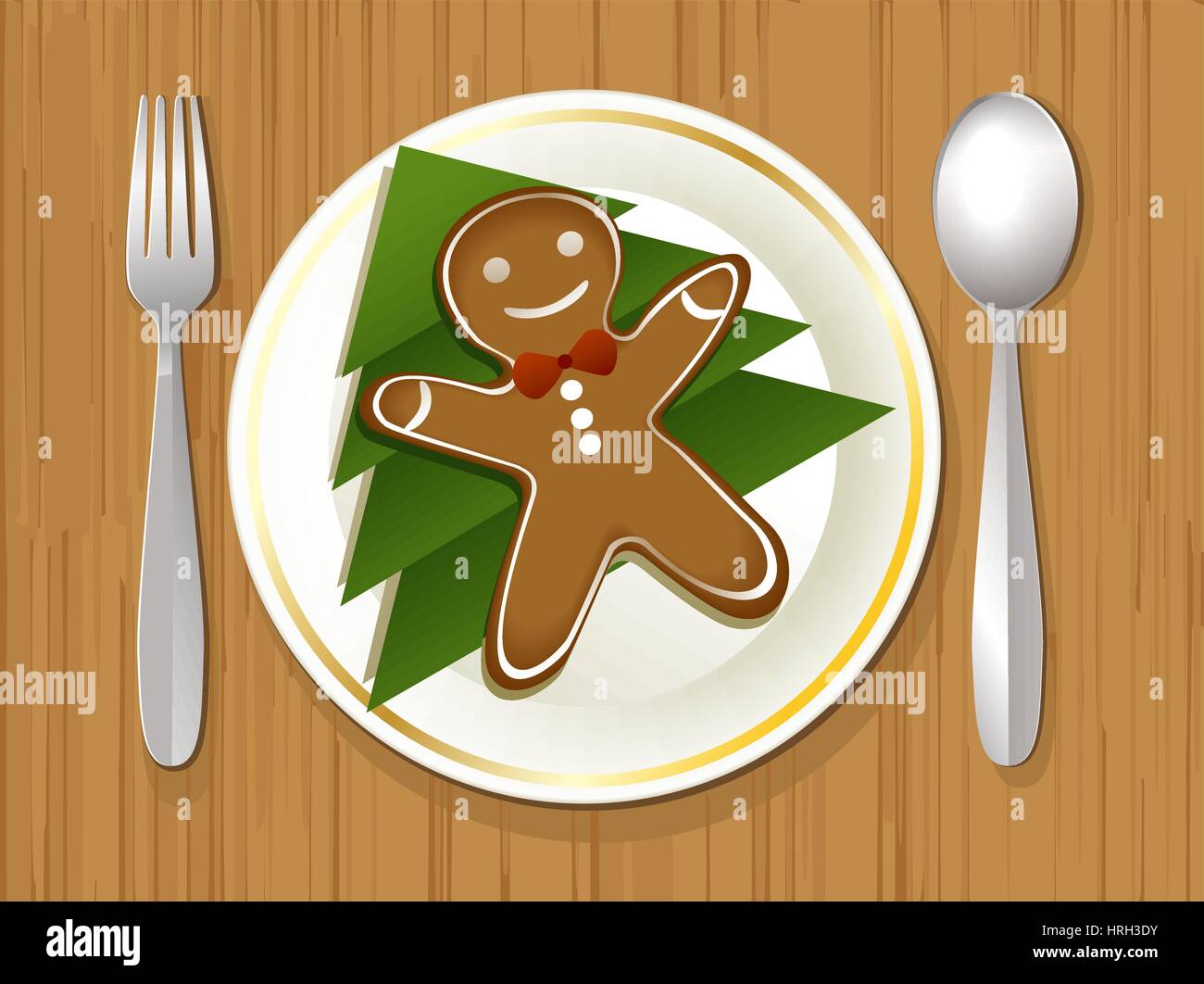 Gingerbread man plate Stock Vector Images - Alamy