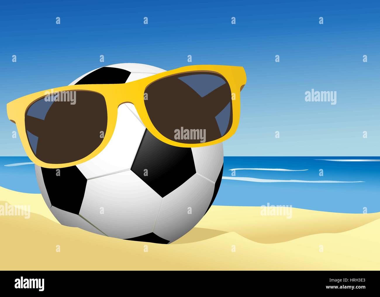 Football on a beach sand Stock Vector Image & Art - Alamy