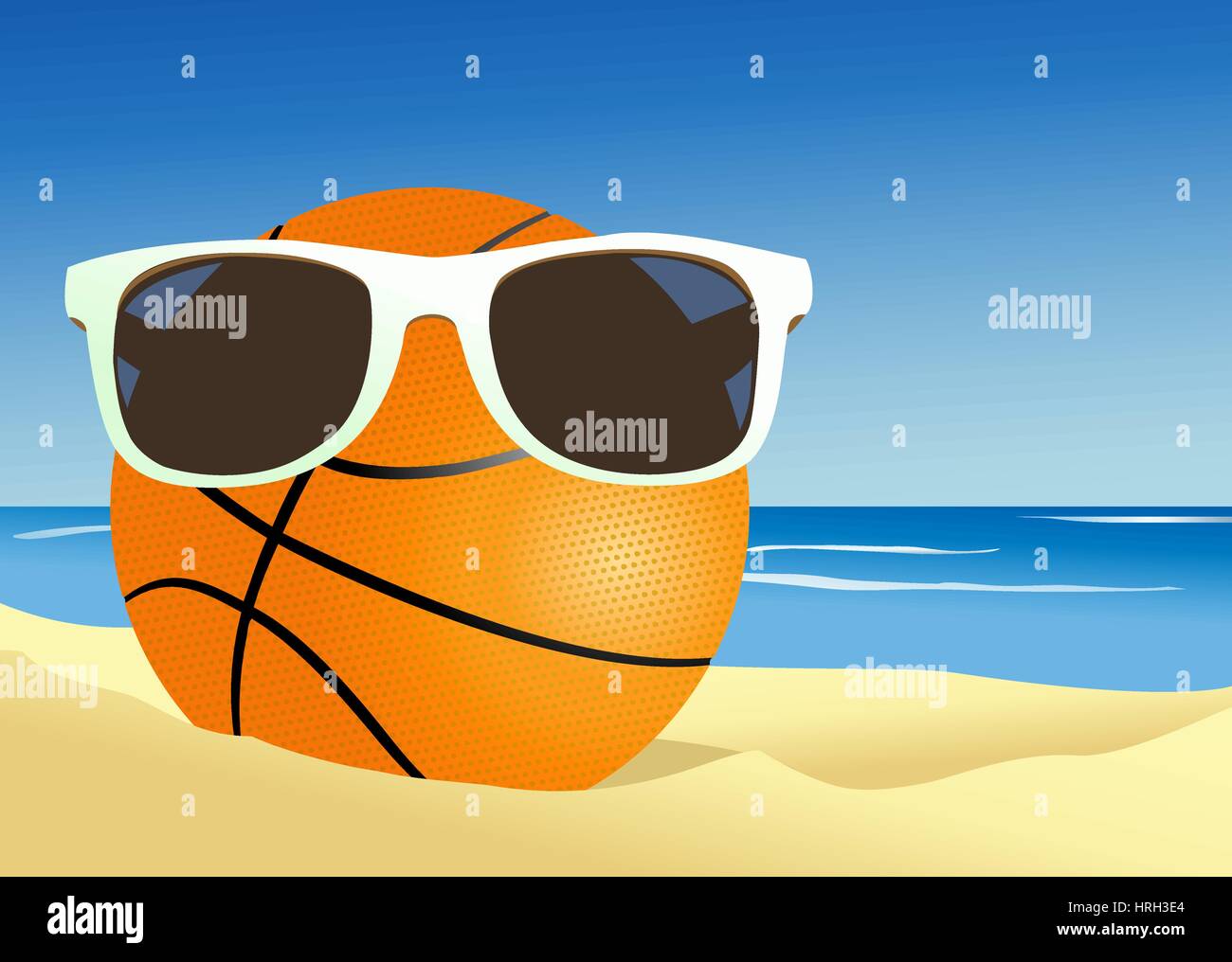 Basketball on a beach sand Stock Vector Image & Art - Alamy