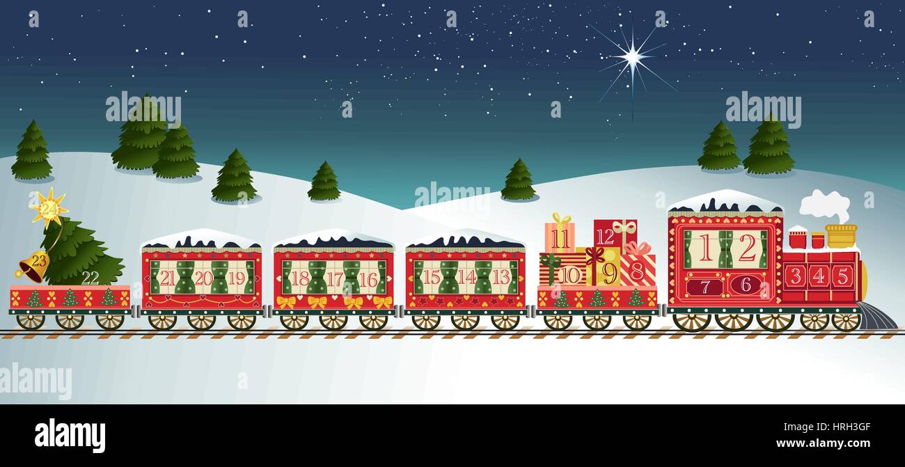 Advent train Stock Vector Images - Alamy