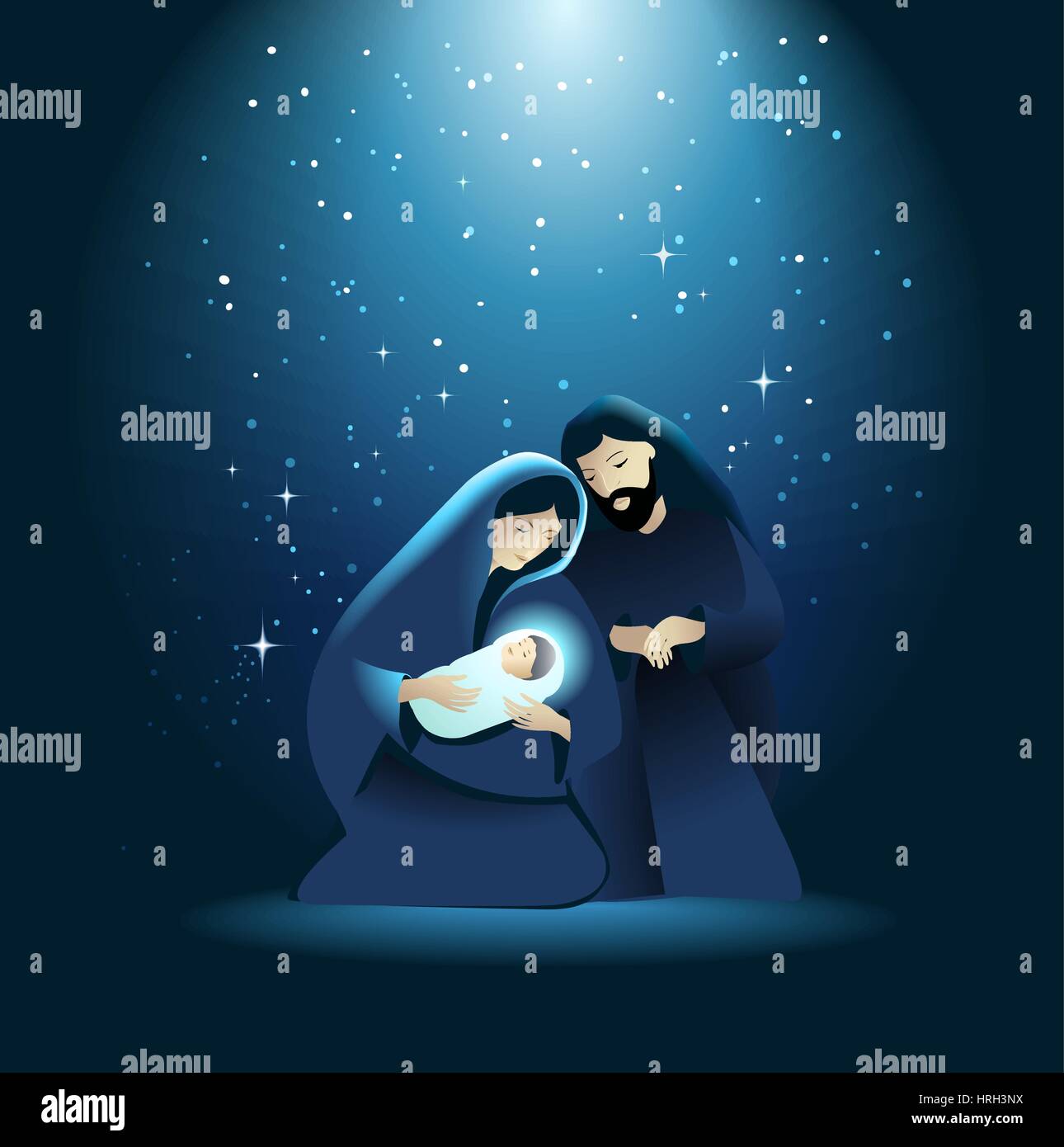 Nativity scene with Holy Family Stock Vector Image & Art - Alamy