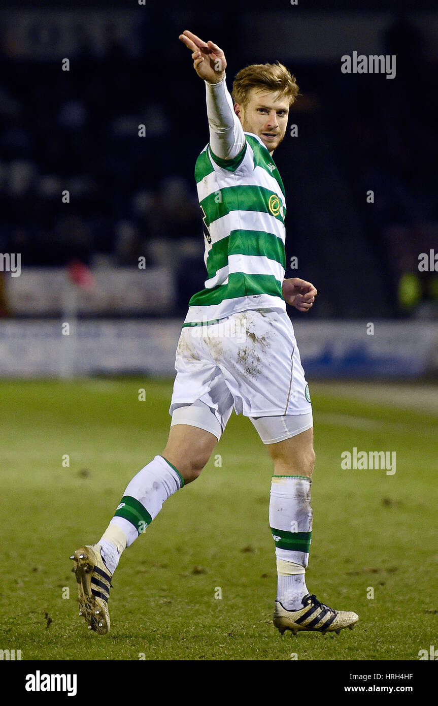 Celtic's Stuart Armstrong celebrates scoring his side's third goal of ...