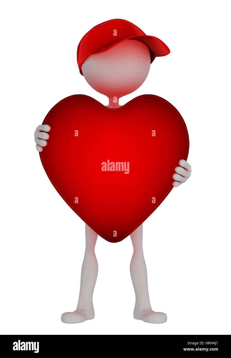 3d man big red heart hi-res stock photography and images - Alamy