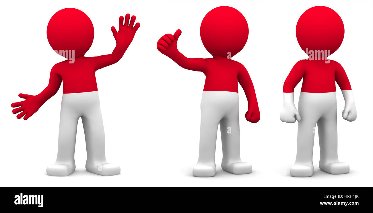 3d character textured with flag of Monaco isolated on white background ...