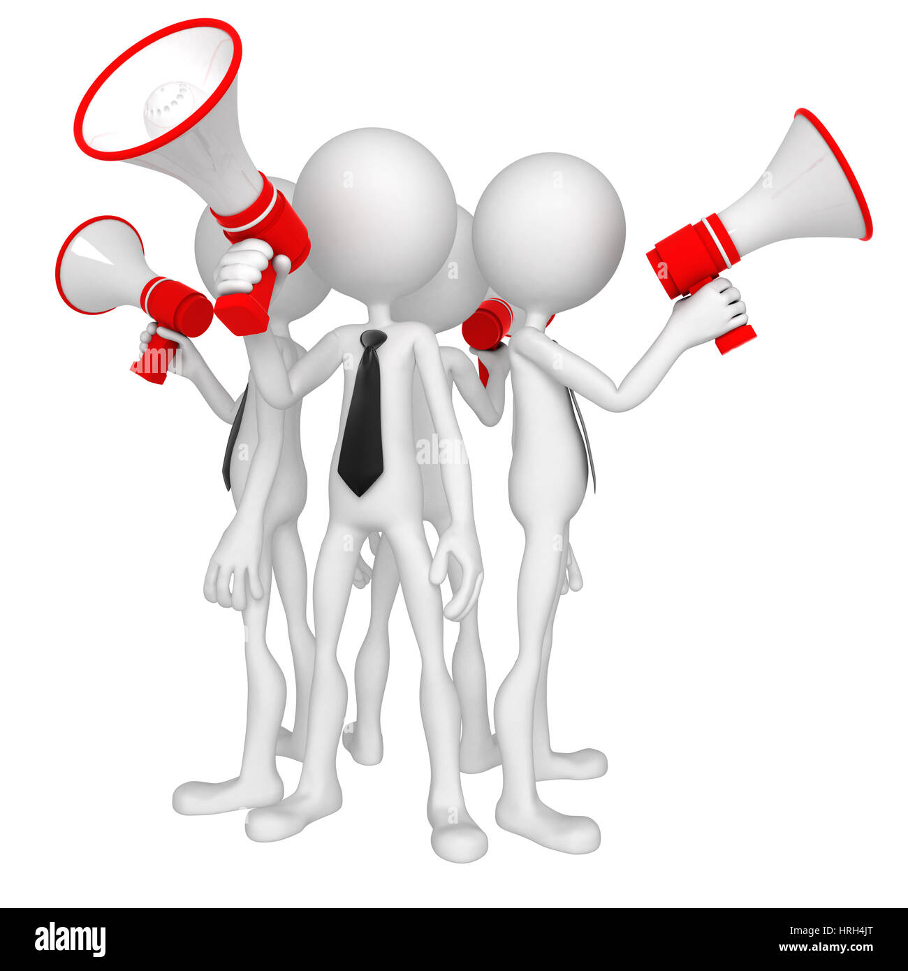 Group of business people with megaphone. Isolated Stock Photo - Alamy
