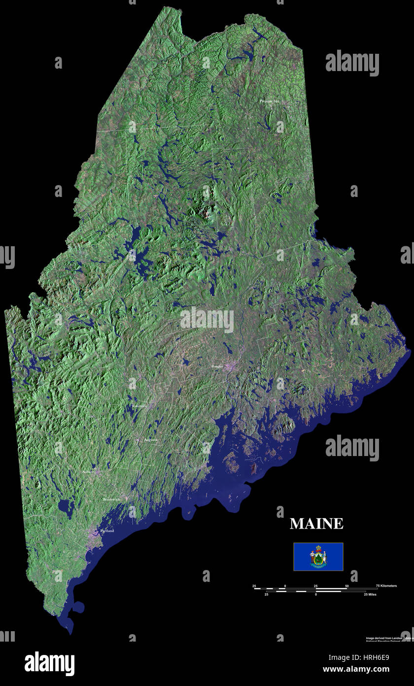 Map satellite geography maine hi-res stock photography and images - Alamy