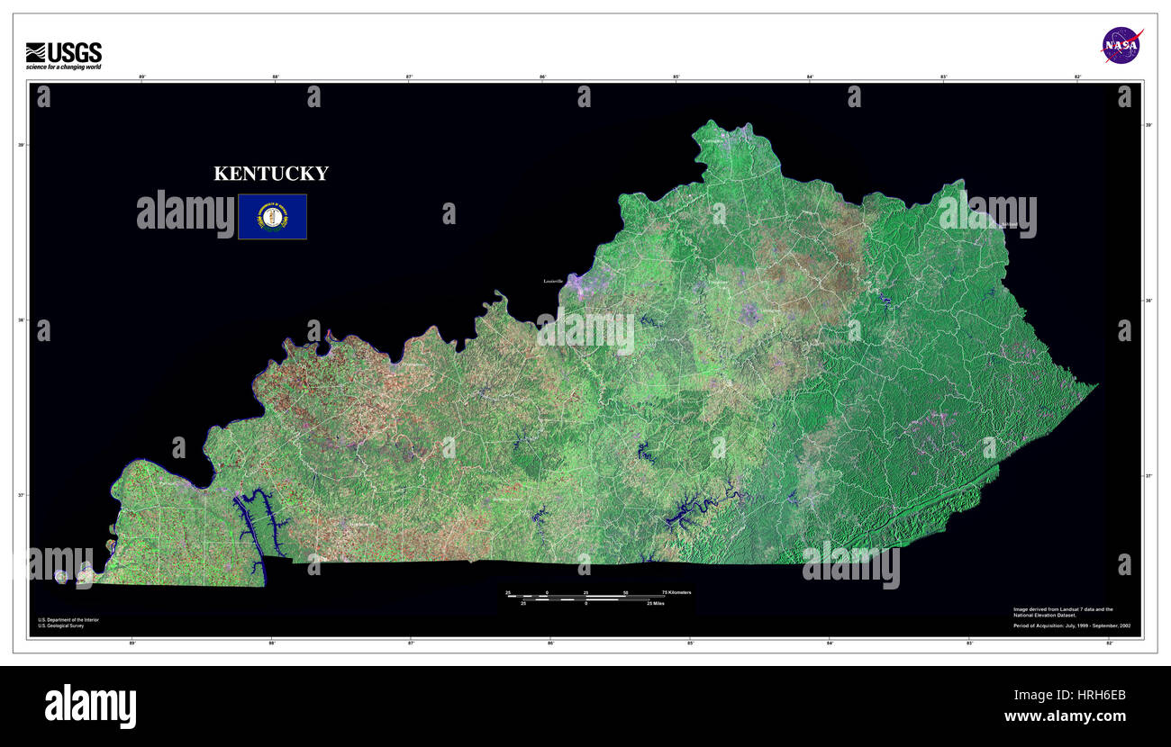 Map of the state of kentucky