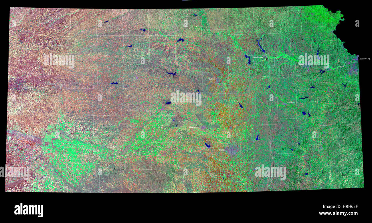 Map of kansas hi-res stock photography and images - Alamy