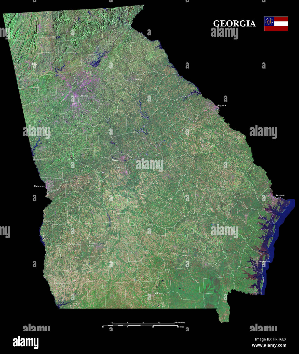 Georgia united states map hi-res stock photography and images - Alamy