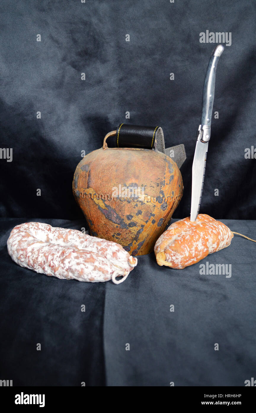 Sausage assortment of French region, Auvergne Stock Photo - Alamy