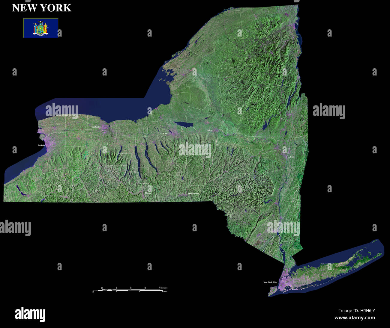 New york usa satellite image hi-res stock photography and images - Alamy