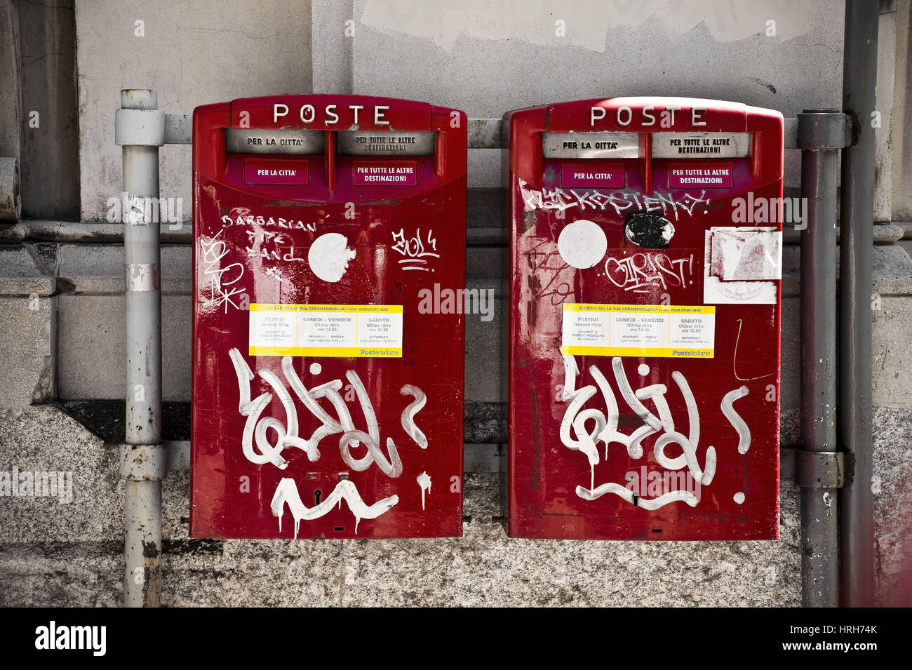 Postkaesten, Italien - post boxes, Italy Stock Photo - Alamy