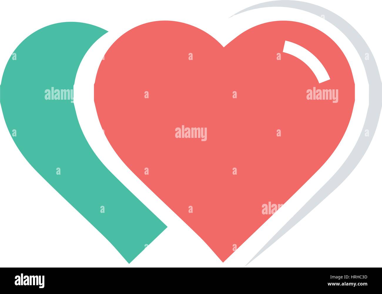 Vector 2 Heart Icon Red and green color Stock Vector Image & Art - Alamy