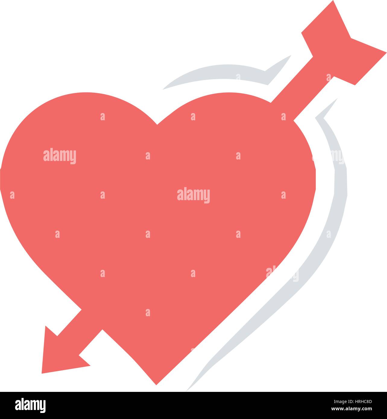 Red love heart arrow doodle hi-res stock photography and images - Alamy