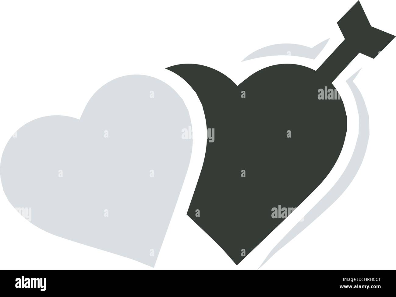 valentines twins heart arrow Stock Vector Image & Art - Alamy
