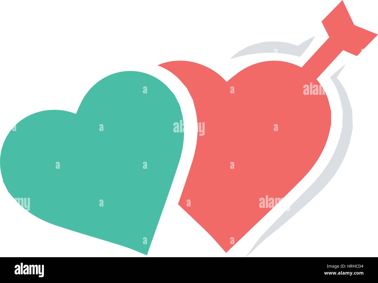 valentines twins heart arrow red icon Stock Vector Image & Art - Alamy