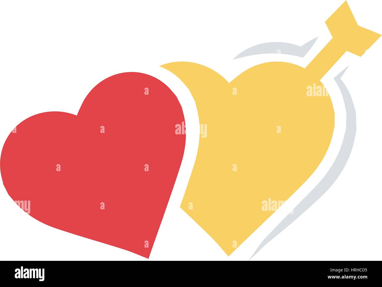 valentines twins heart arrow flat Stock Vector Image & Art - Alamy