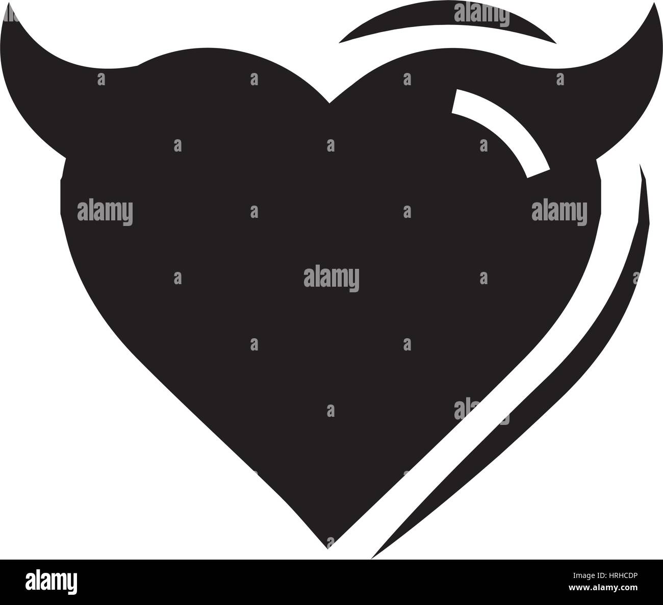 Heart of Devil love black color Stock Vector Image & Art - Alamy