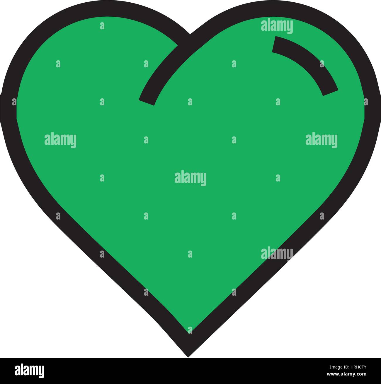 Vector Heart Icon cartoon green color Stock Vector Image & Art - Alamy
